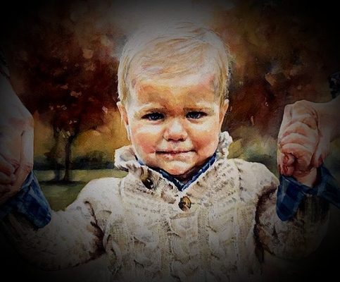 Handpainted Baby Painting | Baby Portraits | Just In Canvas